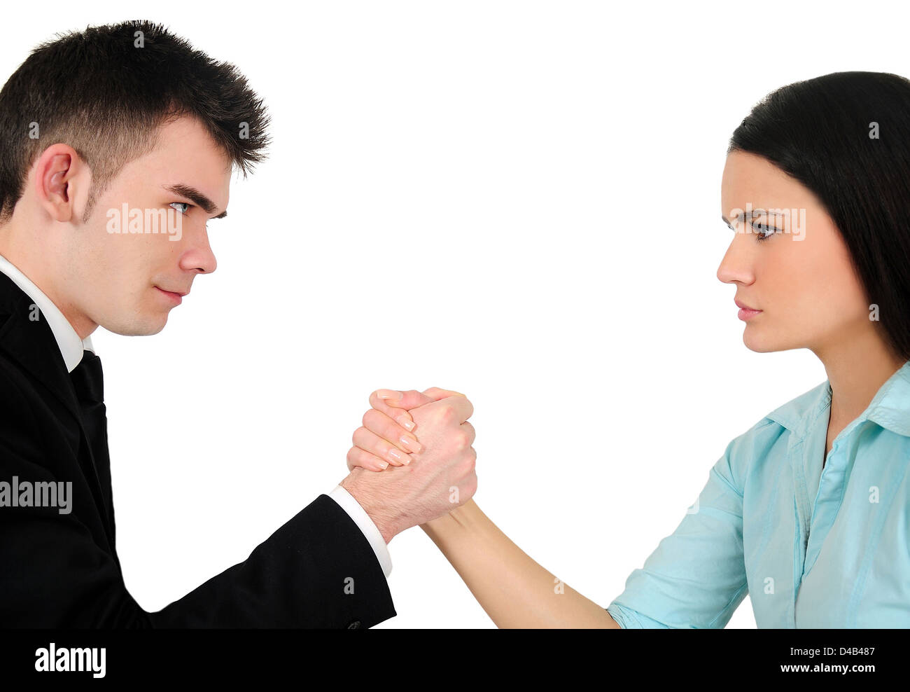 Boy girl arm wrestling -Fotos und -Bildmaterial in hoher Auflösung – Alamy