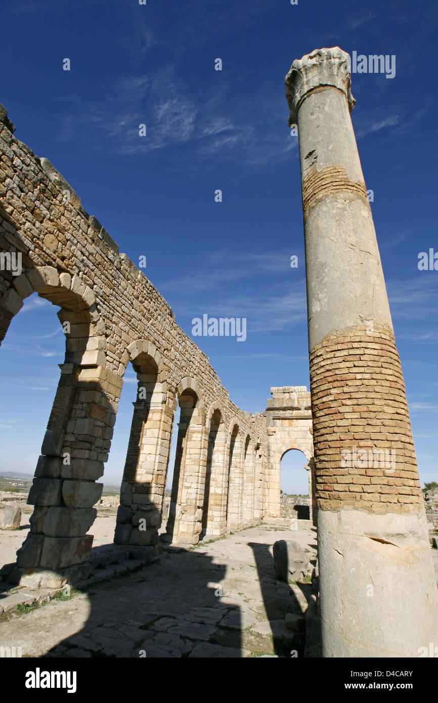 Das Bild zeigt die Ruinen der ehemaligen Römerstadt Volubilis, Marokko ... Das Bild zeigt die Ruinen der ehemaligen Römerstadt Volubilis, Marokko ...