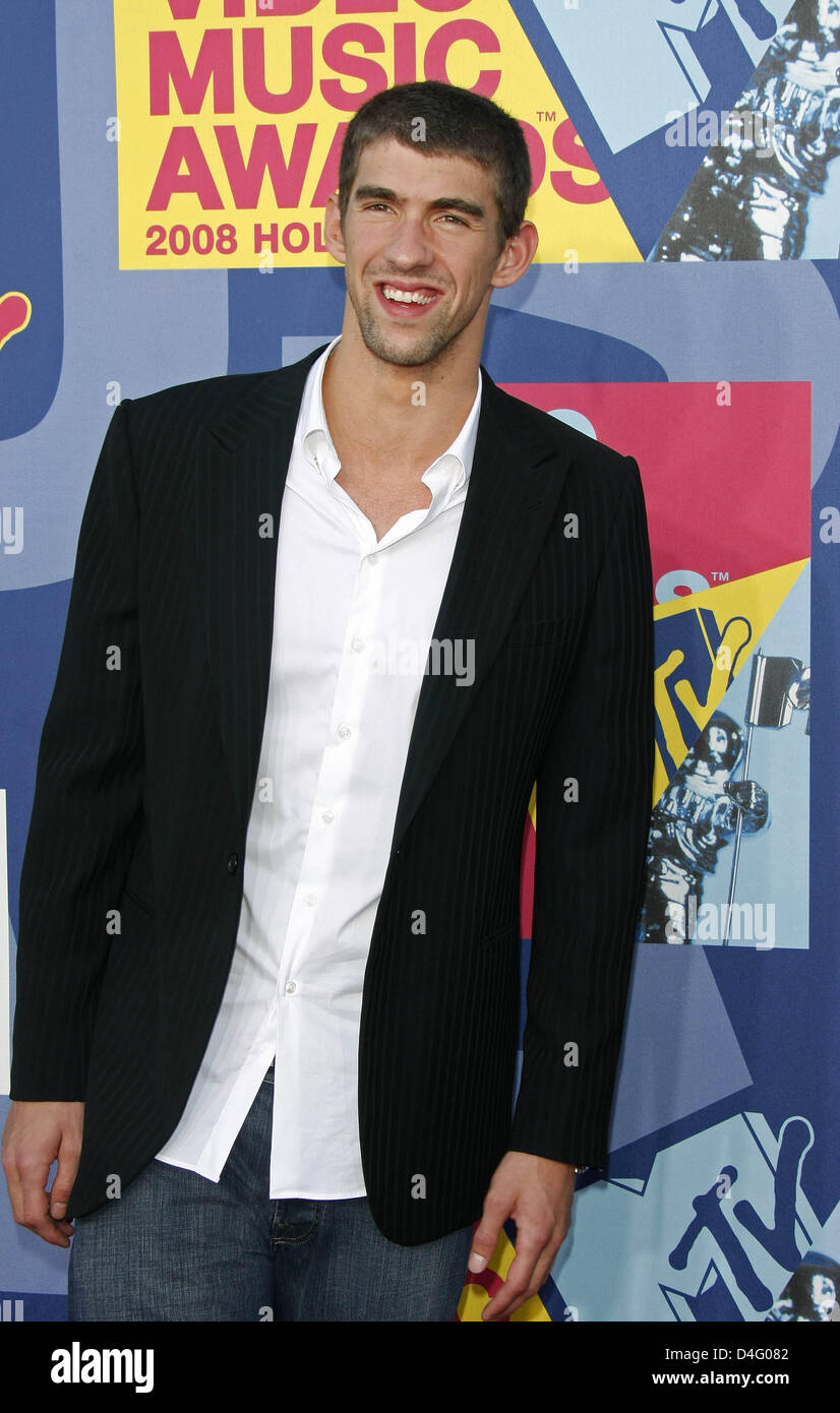 Schwimmer Michael Phelps kommt bei den 2008 MTV Video Music Awards in ...