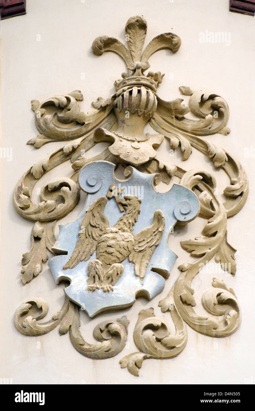 Ritter Wappen an der Wand des Schloss Peles (Castelul Peles ...