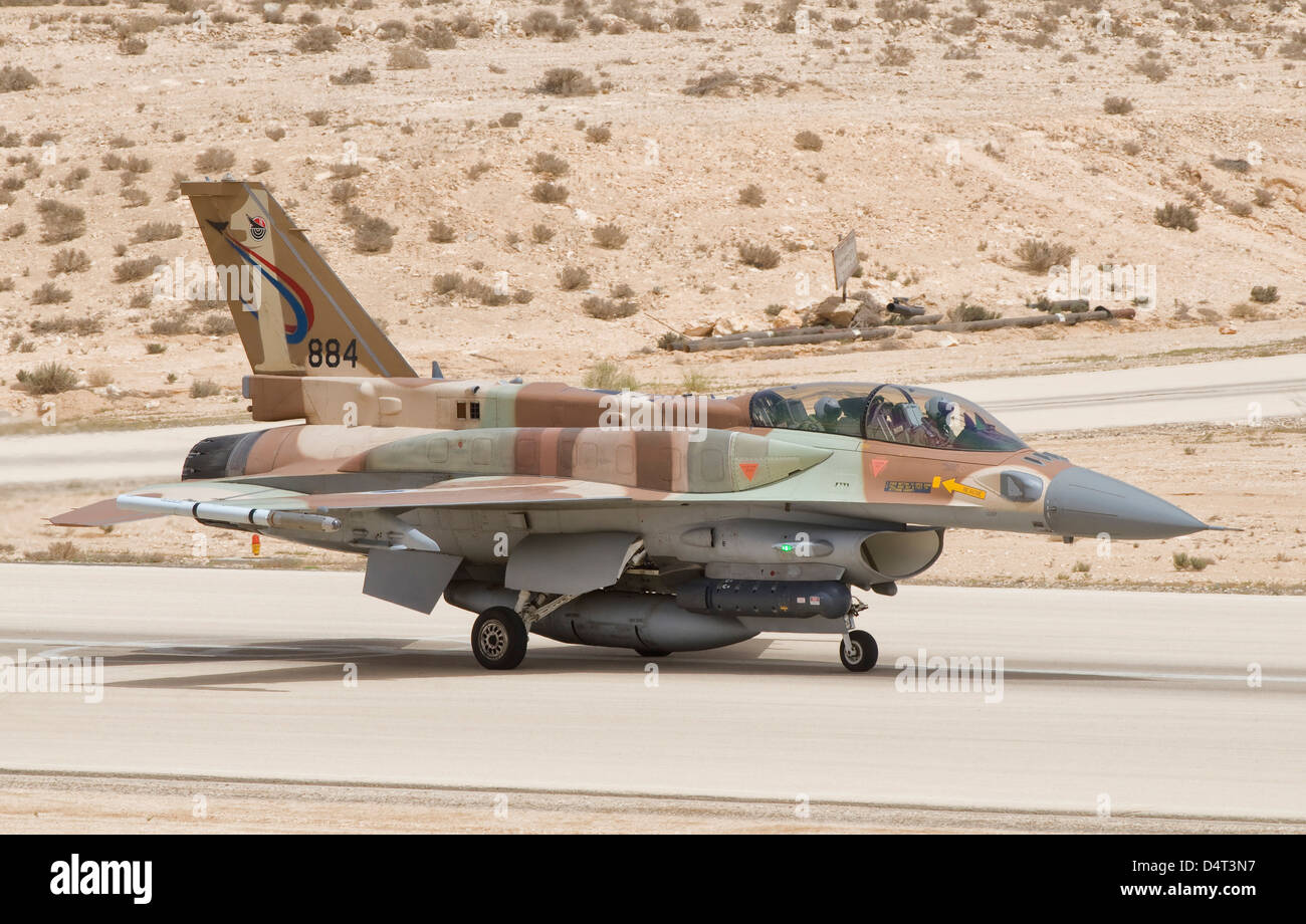 Lockeed Martin F-16I Sufa Fighting Falcon der israelischen Luftwaffe, Ramon Luftwaffenstützpunkt ...