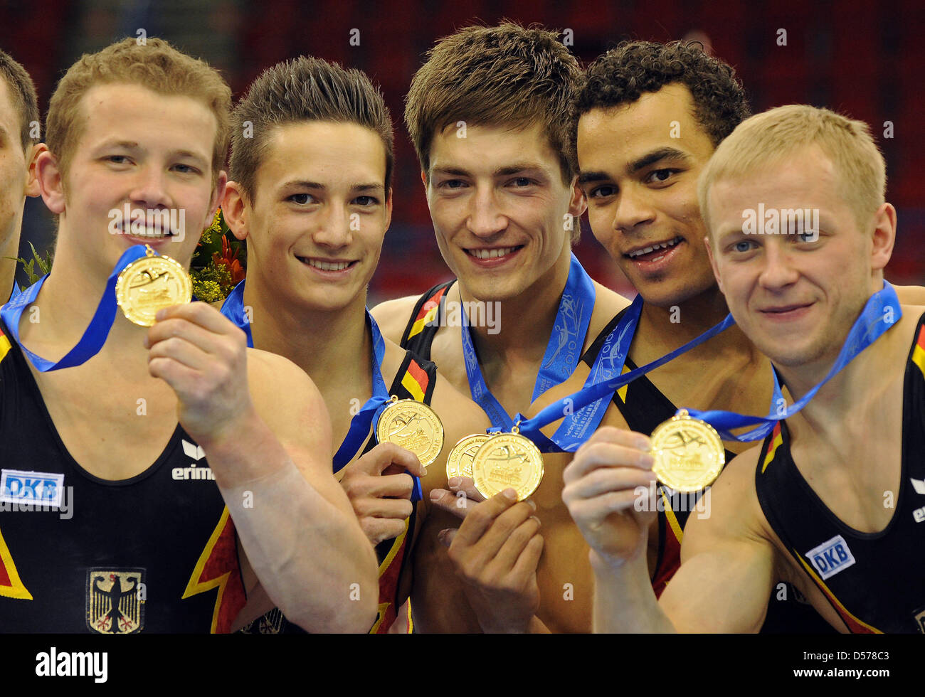 (L-R) Deutsche Turner Fabian Hambüchen, Philipp Boy, Marcel Nguyen ...