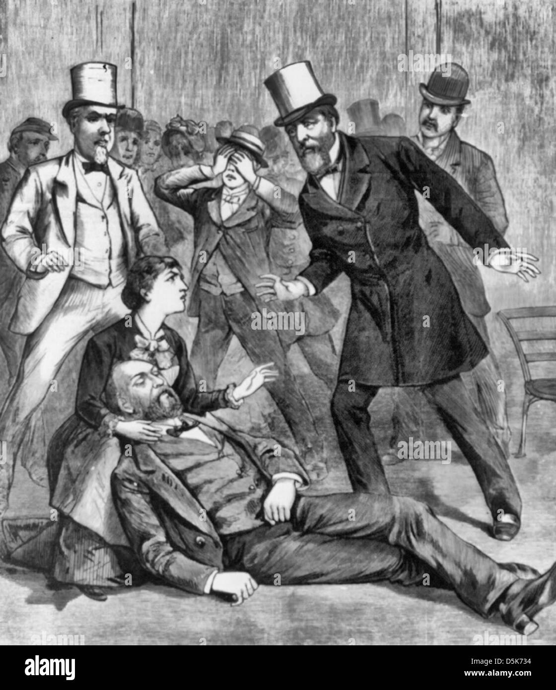 James garfield assassination Schwarzweiß-Stockfotos und -bilder - Alamy