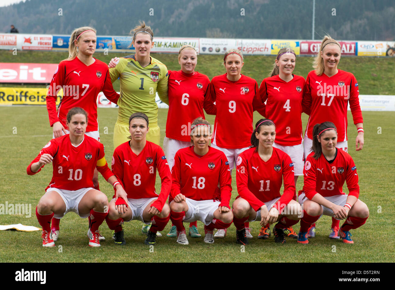 Österreich-Gruppe Line-up (AUT), 7. April 2013 - team Fußball / Fußball ...