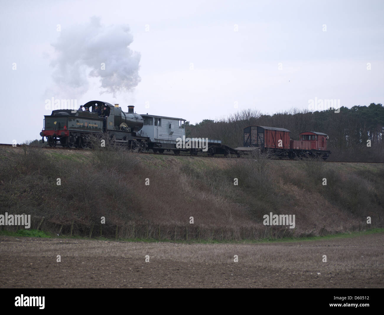Dampf Lok "Stadt Truro" nahenden Brücke 303 mit einem Zug von ...