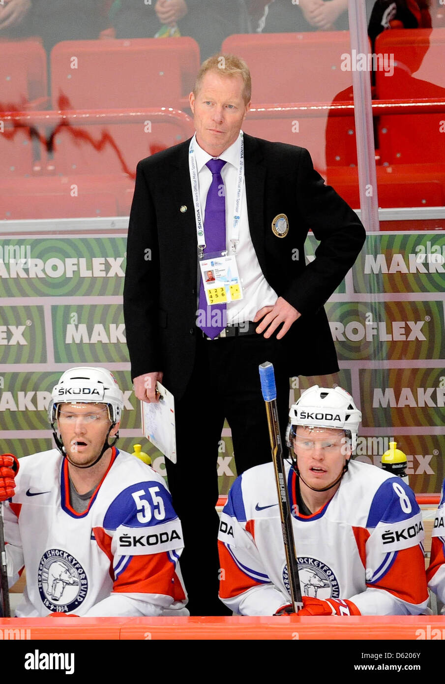 Norwegens Trainer Roy Johansen in der Eishockey-Weltmeisterschaft ...