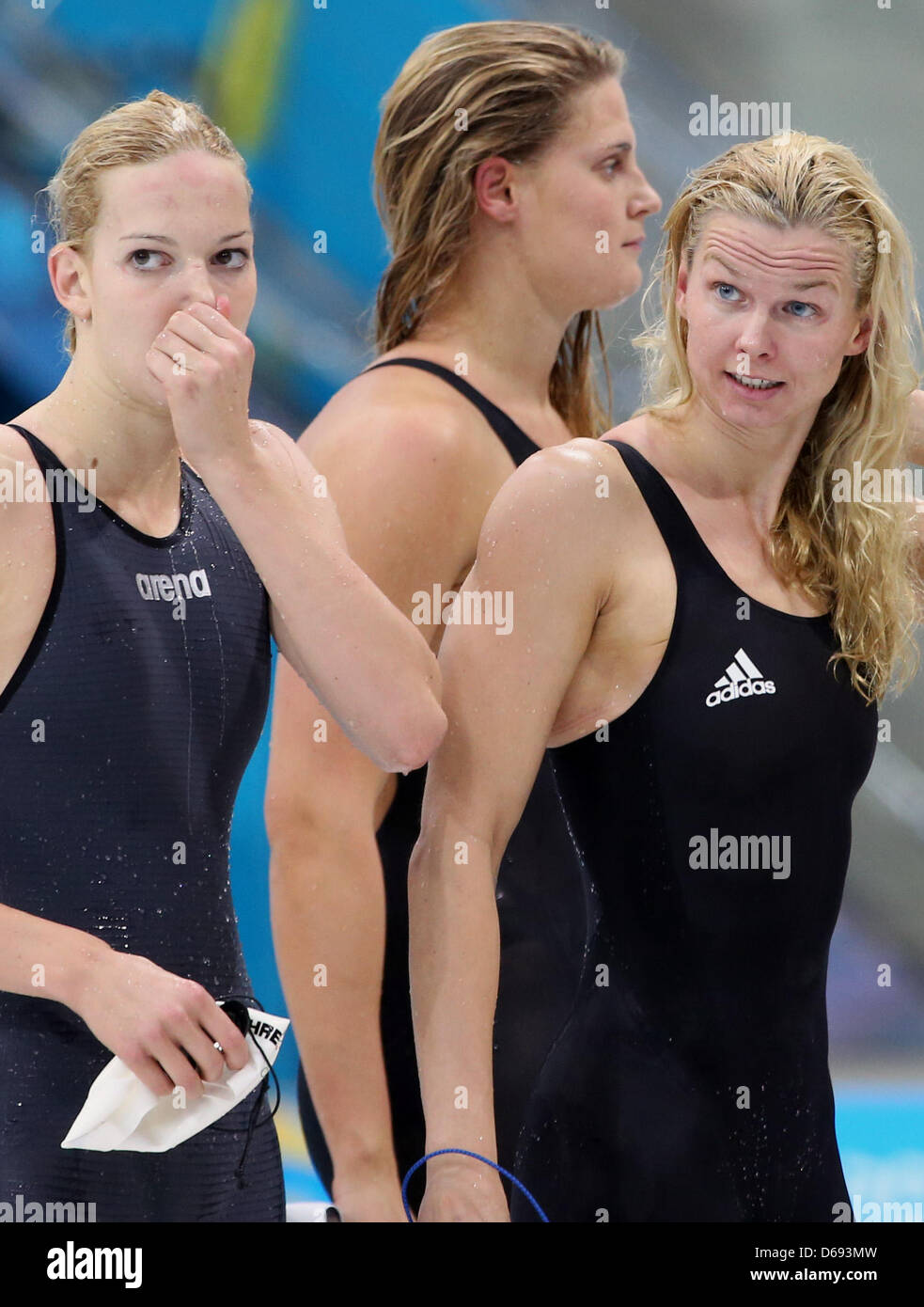 Daniela Schreiber, (L-R), Lisa Vitting und Britta Steffen von ...