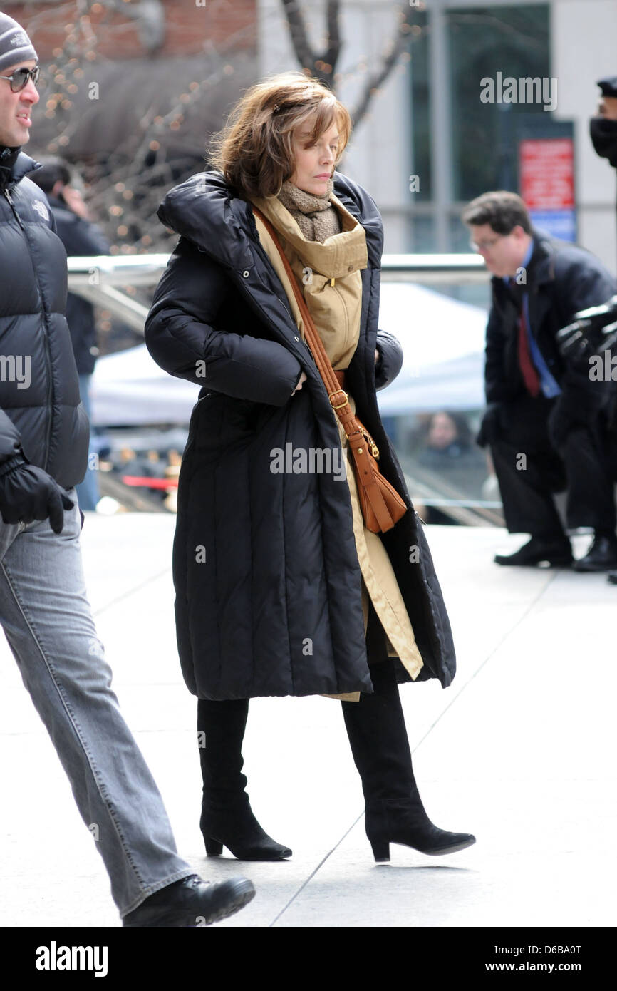Michelle Pfeiffer am Set ihres neuen Films "Silvester" Dreharbeiten in ...