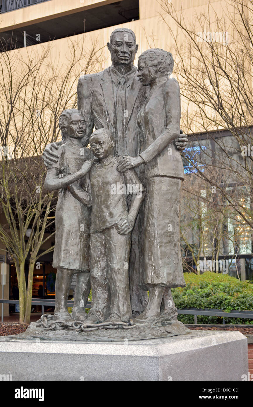 Afrikanische amerikanische Familien Denkmal auf Rousakis Plaza an der ...
