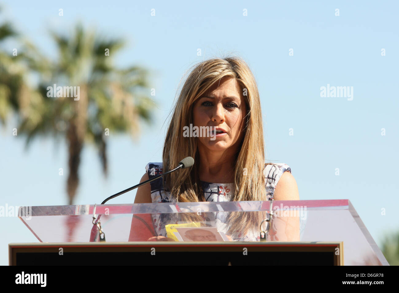 US-Schauspielerin Jennifer Aniston besucht die Zeremonie zu Ehren von ...