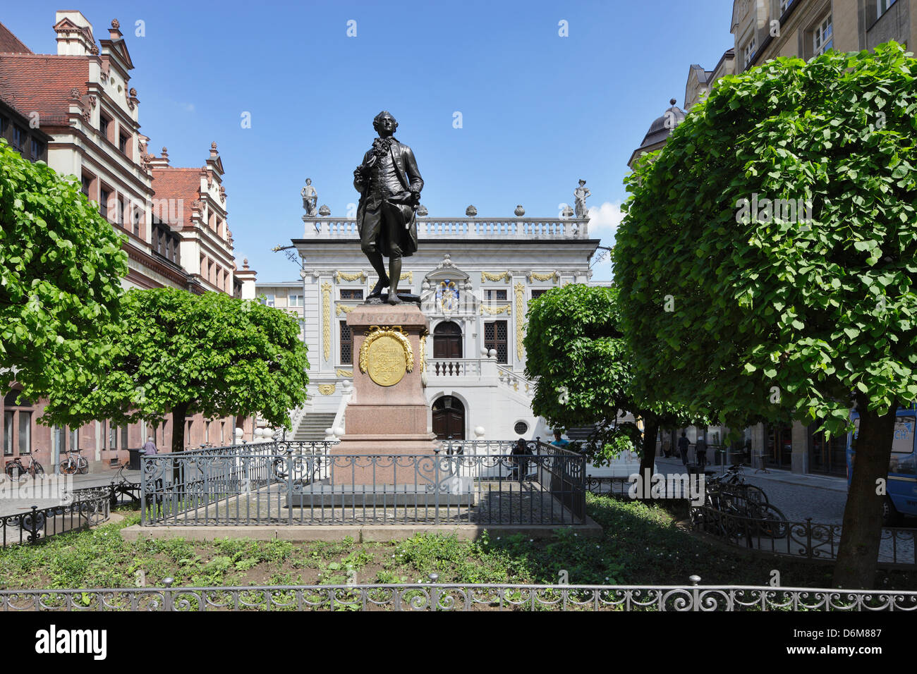 Leipzig, Deutschland, das Denkmal von Johann Wolfgang von Goethe am ...