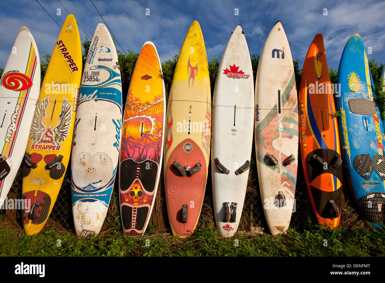 Surfbrett Zaun in der Nähe von Paia, Maui, Hawaii Stockfotografie - Alamy