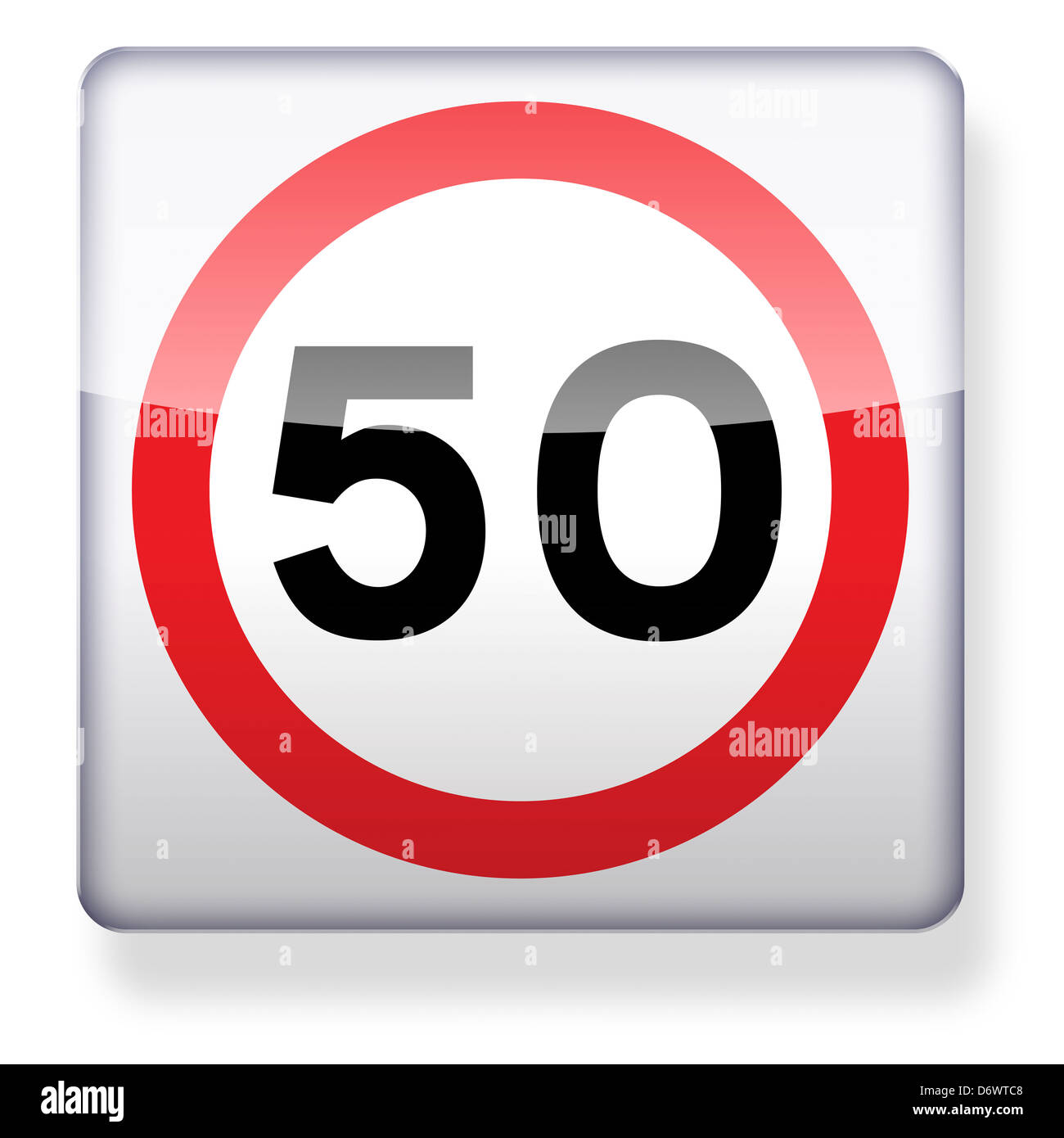 50 km/h Höchstgeschwindigkeit Straßenschild als ein app-Symbol ...
