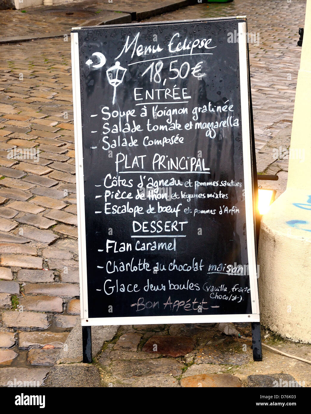 Paris restaurant menu food -Fotos und -Bildmaterial in hoher Auflösung ...