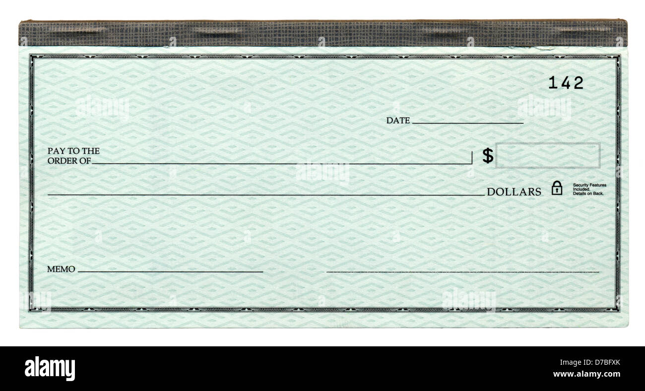 Blank American Check Cheque Stockfotos & Blank American Check Cheque ...