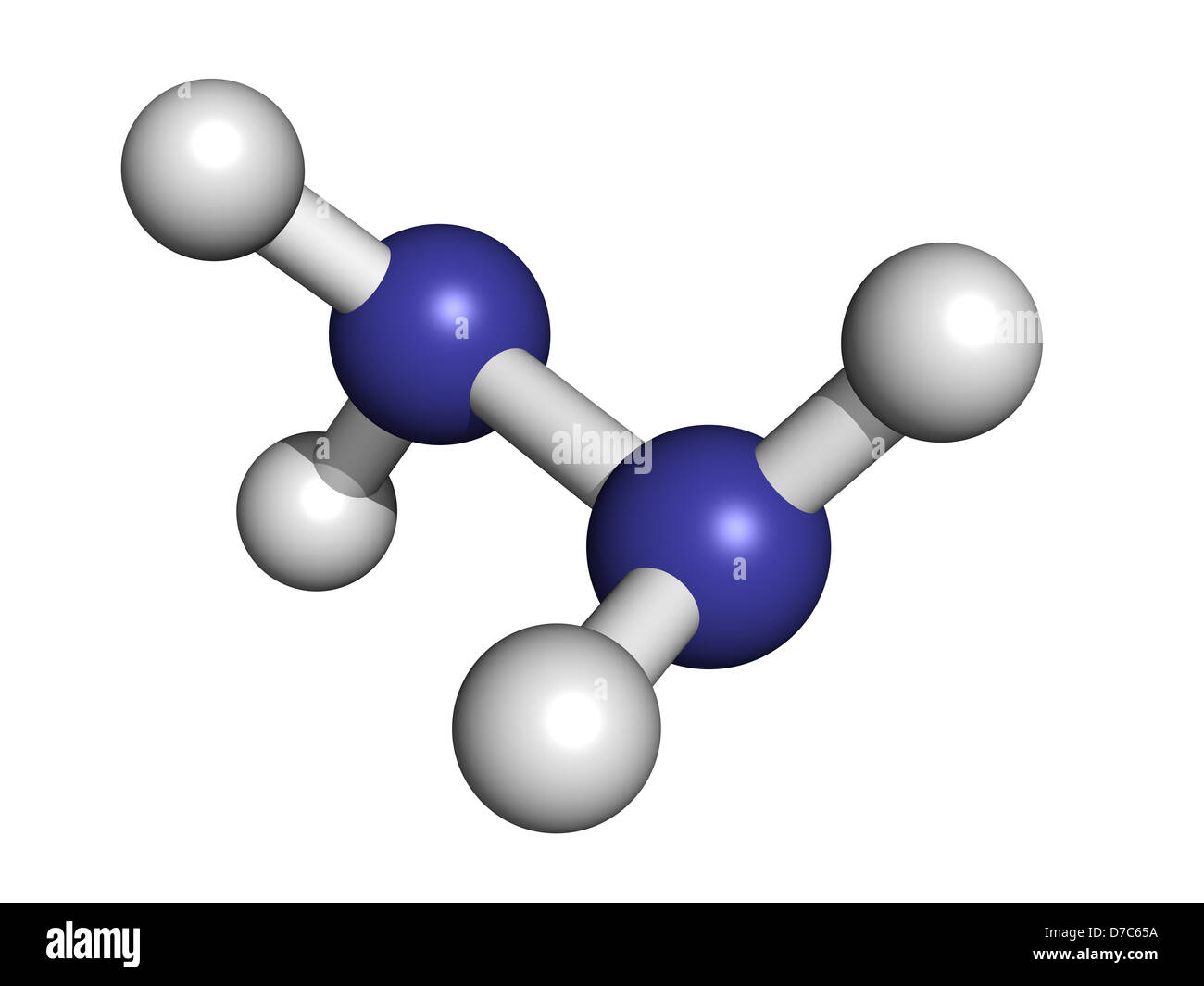 Hydrazin (Diazane) Rakete Kraftstoff Komponente, Molekülmodell. Atome ...