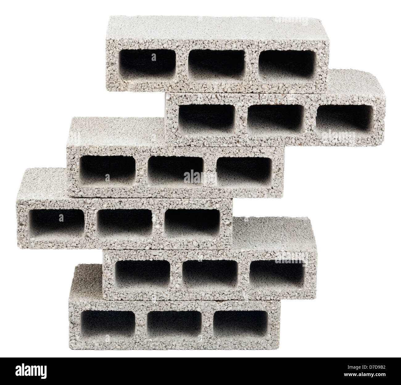 Sechs Blöcke in grauen Betonbau (aka Betonklotz Brise Block Zement ...