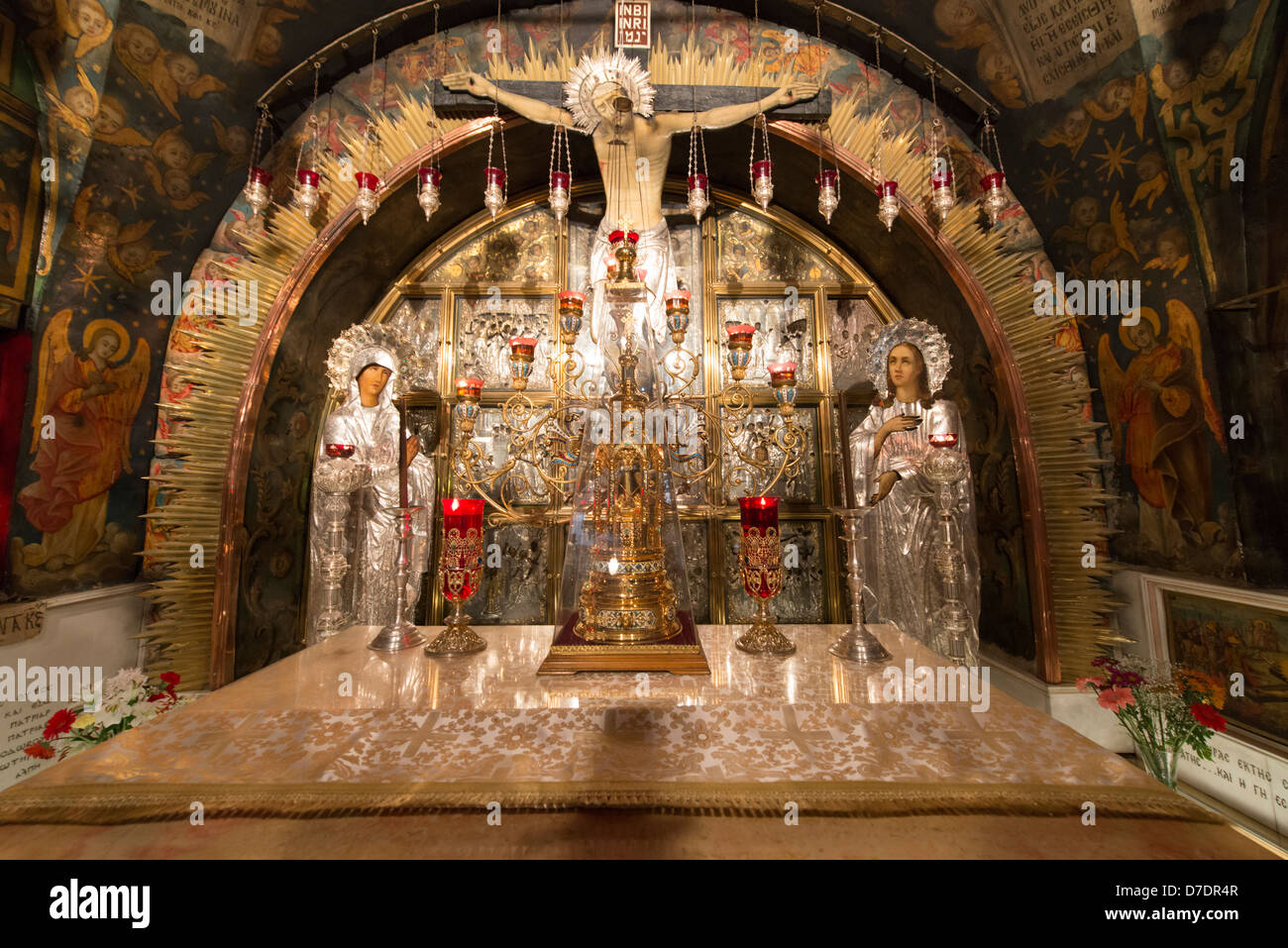 Der Felsen von Golgatha in der Kirche des Heiligen Grabes, Jerusalem ...