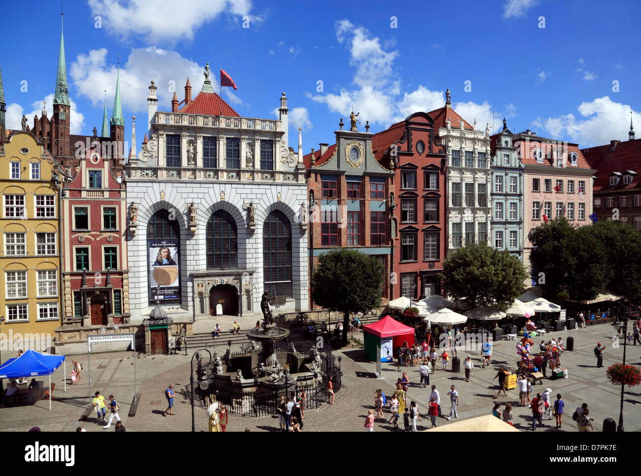 Dlugi Tark, Langer Markt, langer Markt, Danzig, Polen Stockfotografie ...