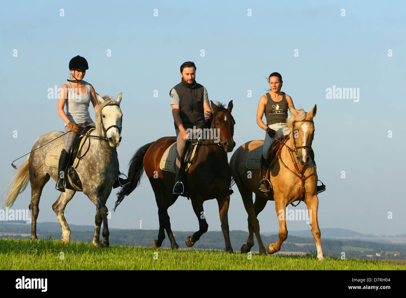 Three women riding horse -Fotos und -Bildmaterial in hoher Auflösung ...