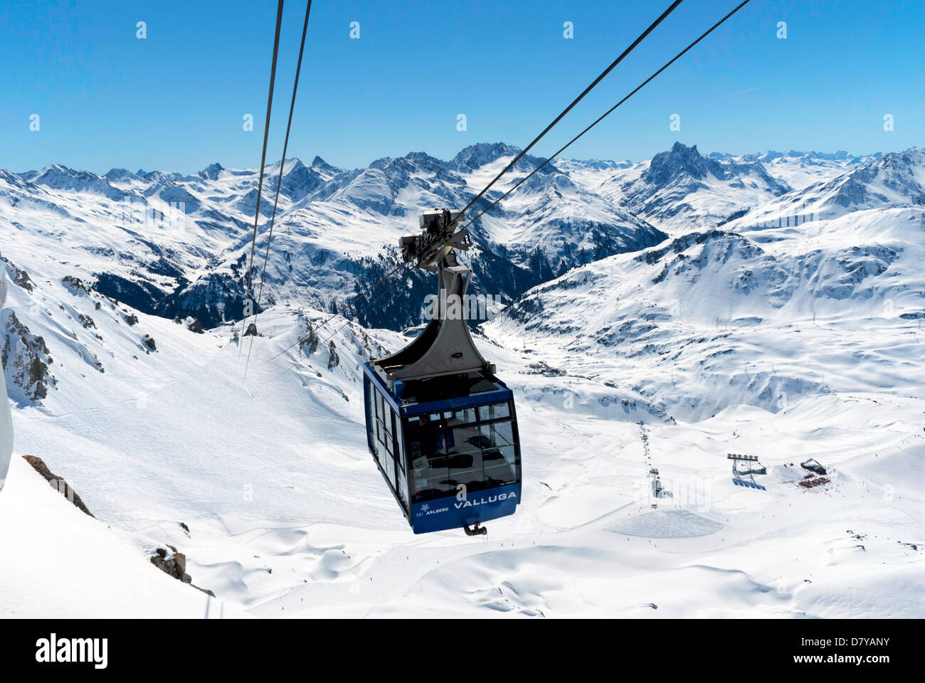 Die Valluga Seilbahn St. Anton in Tirol Österreich Stockfotografie - Alamy