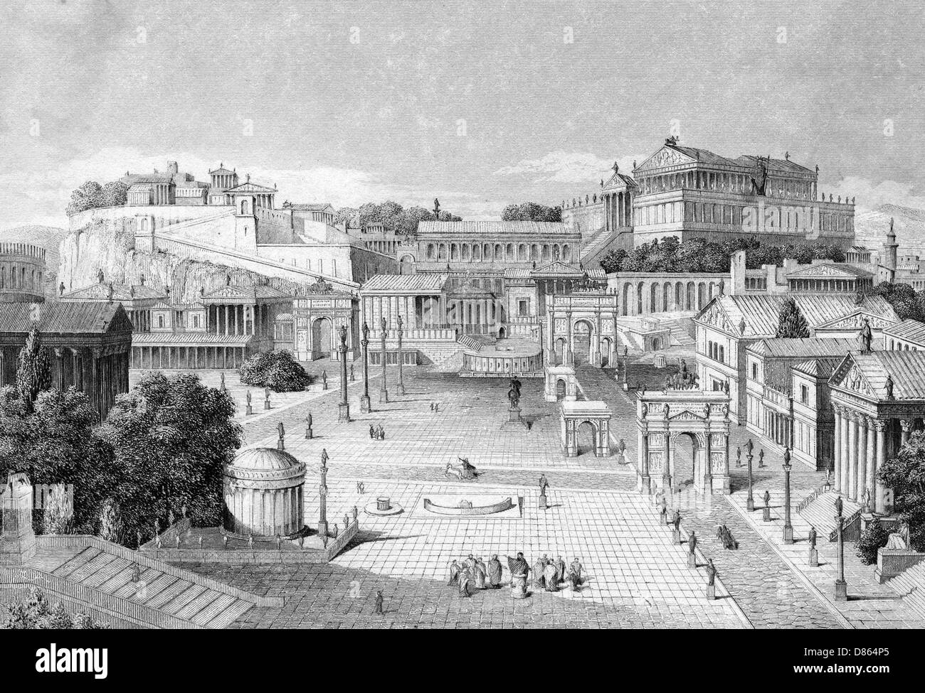 Rekonstruktion des Forum Romanum Rom Italien Stockfotografie - Alamy