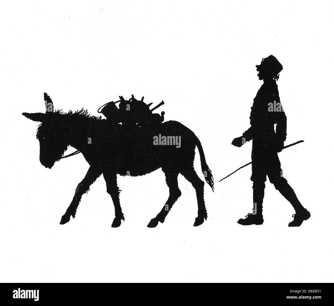 Mit esel spazieren gehen Ausgeschnittene Stockfotos und -bilder - Alamy