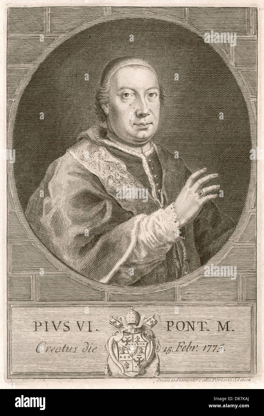 PAPST PIUS VI Stockfotografie - Alamy