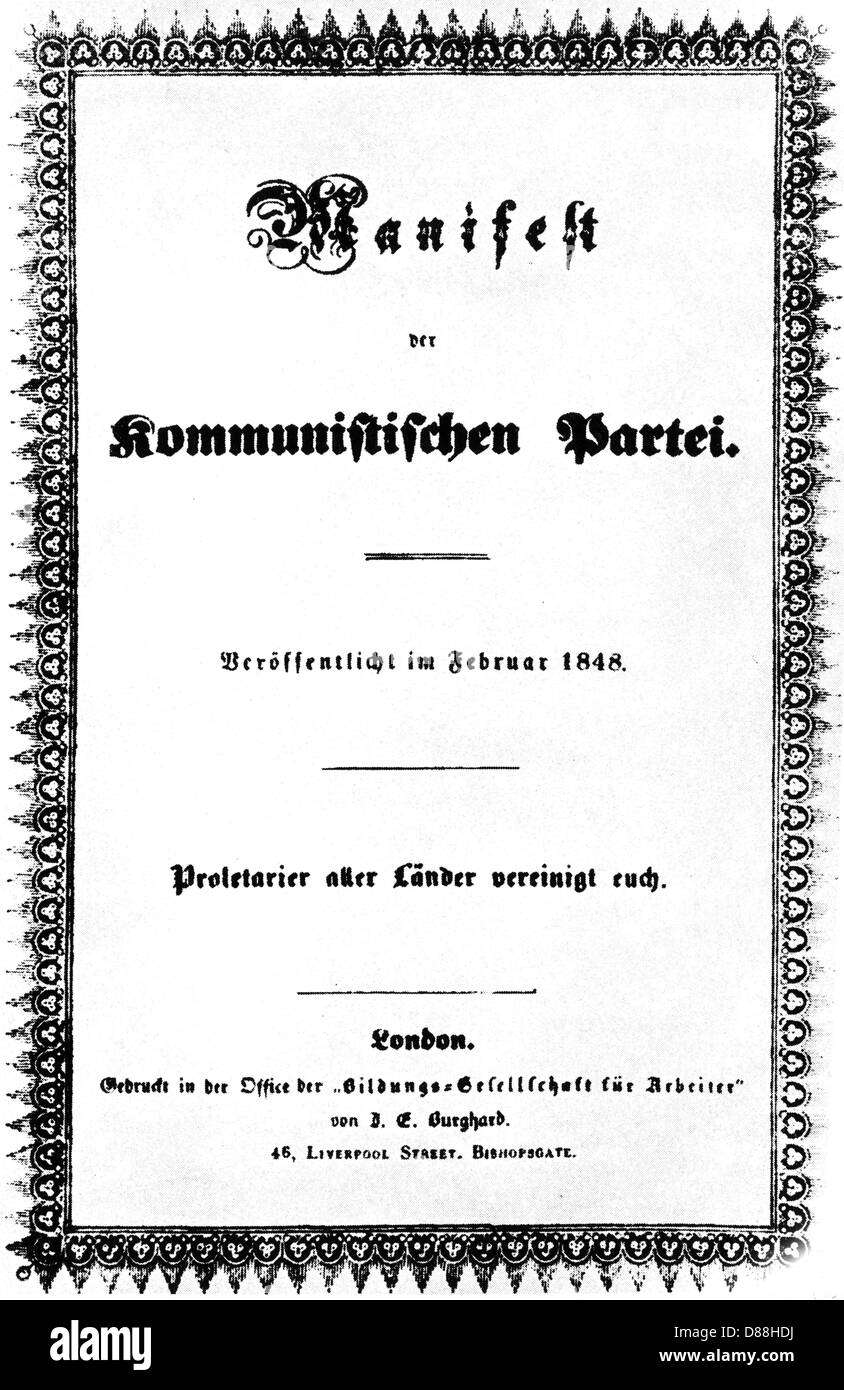 Das kommunistische manifest -Fotos und -Bildmaterial in hoher Auflösung – Alamy