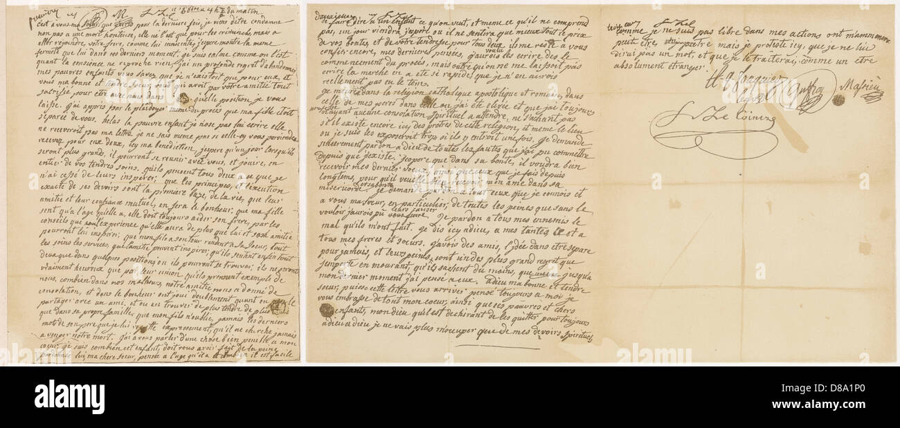 Marie Antoinette Hinrichtung Stockfotos und -bilder Kaufen - Alamy