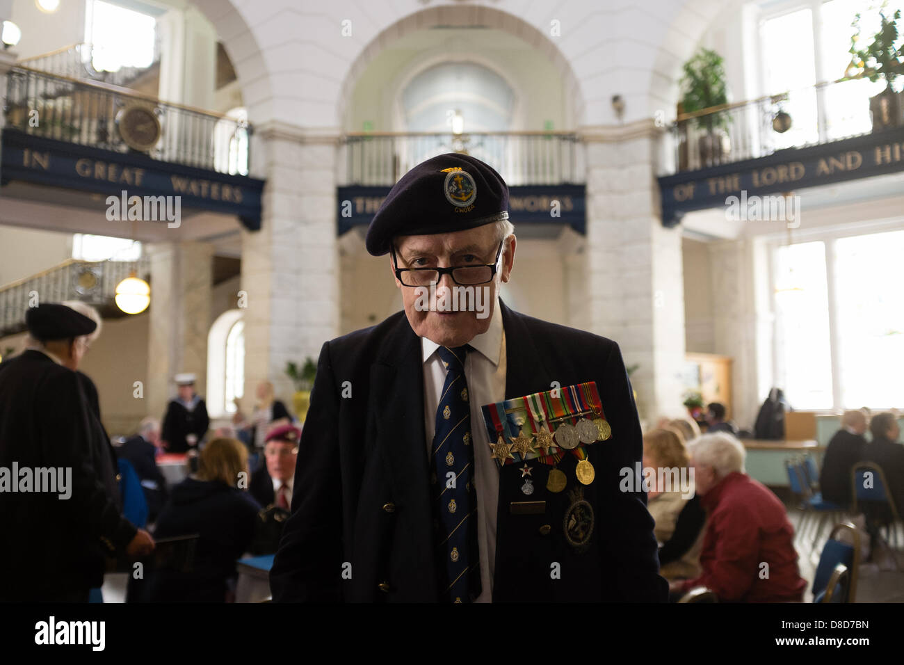 Liverpool, UK, 25. Mai 2013. Ex-Royal Navy Veteranen Herr Snelling. Er ...