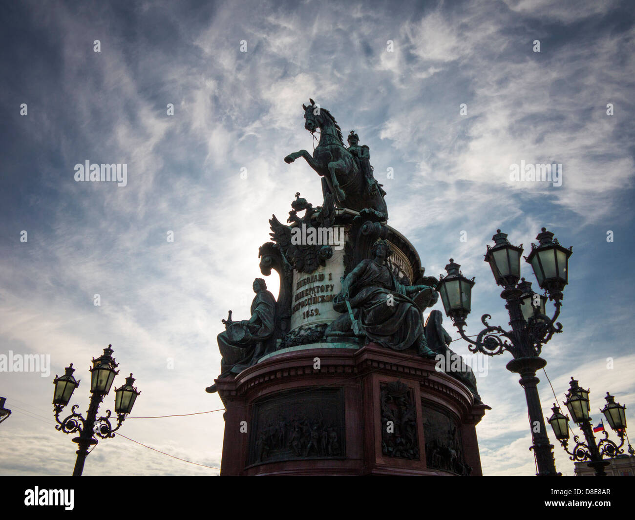 Reiterstandbild von Kaiser Nicholas I bei Isaak-Platz, Sankt Petersburg ...