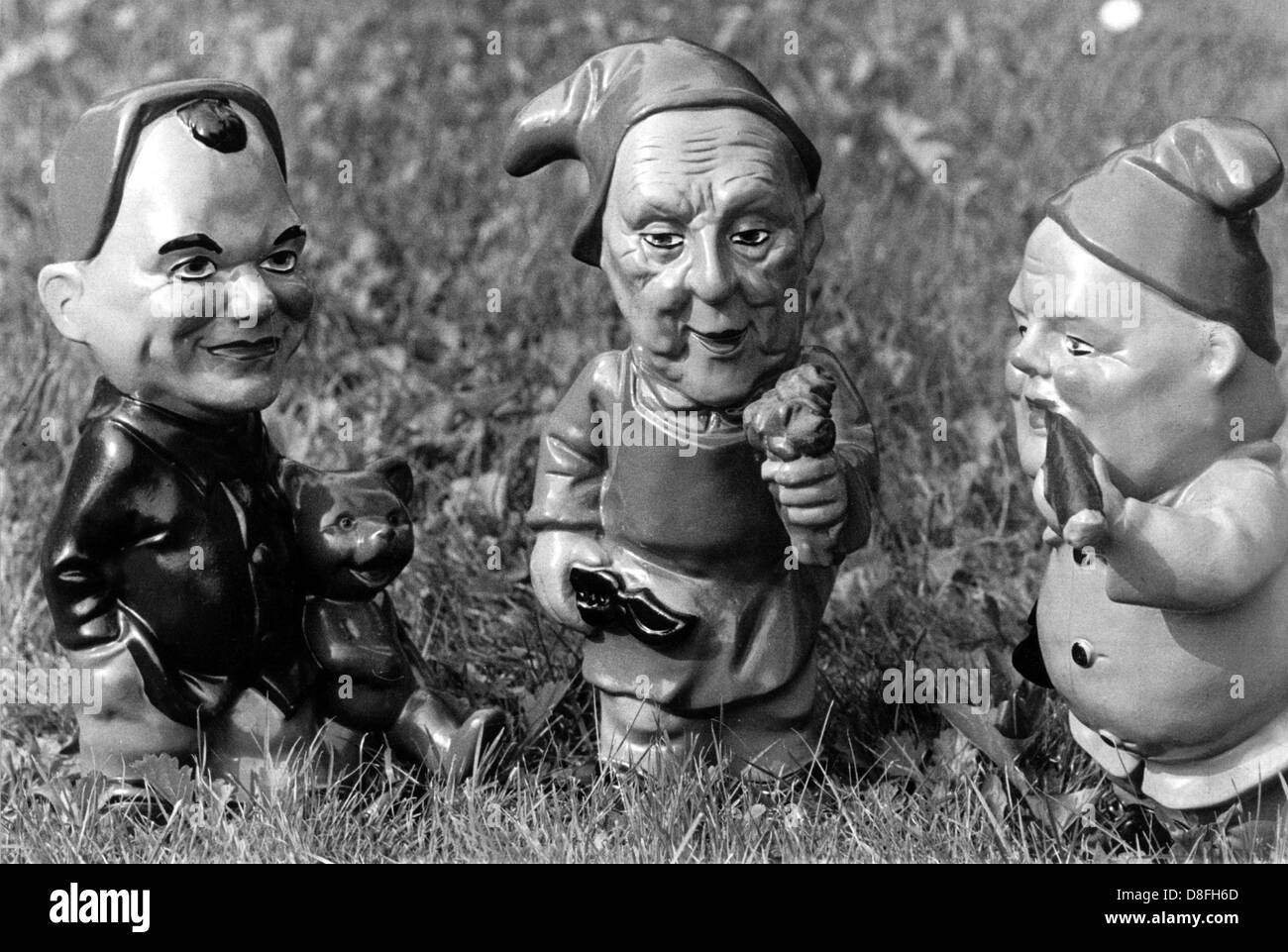 Garten-Zwerge in Lauterbach (Hessen) (l-r) Willy Brandt, Konrad ...