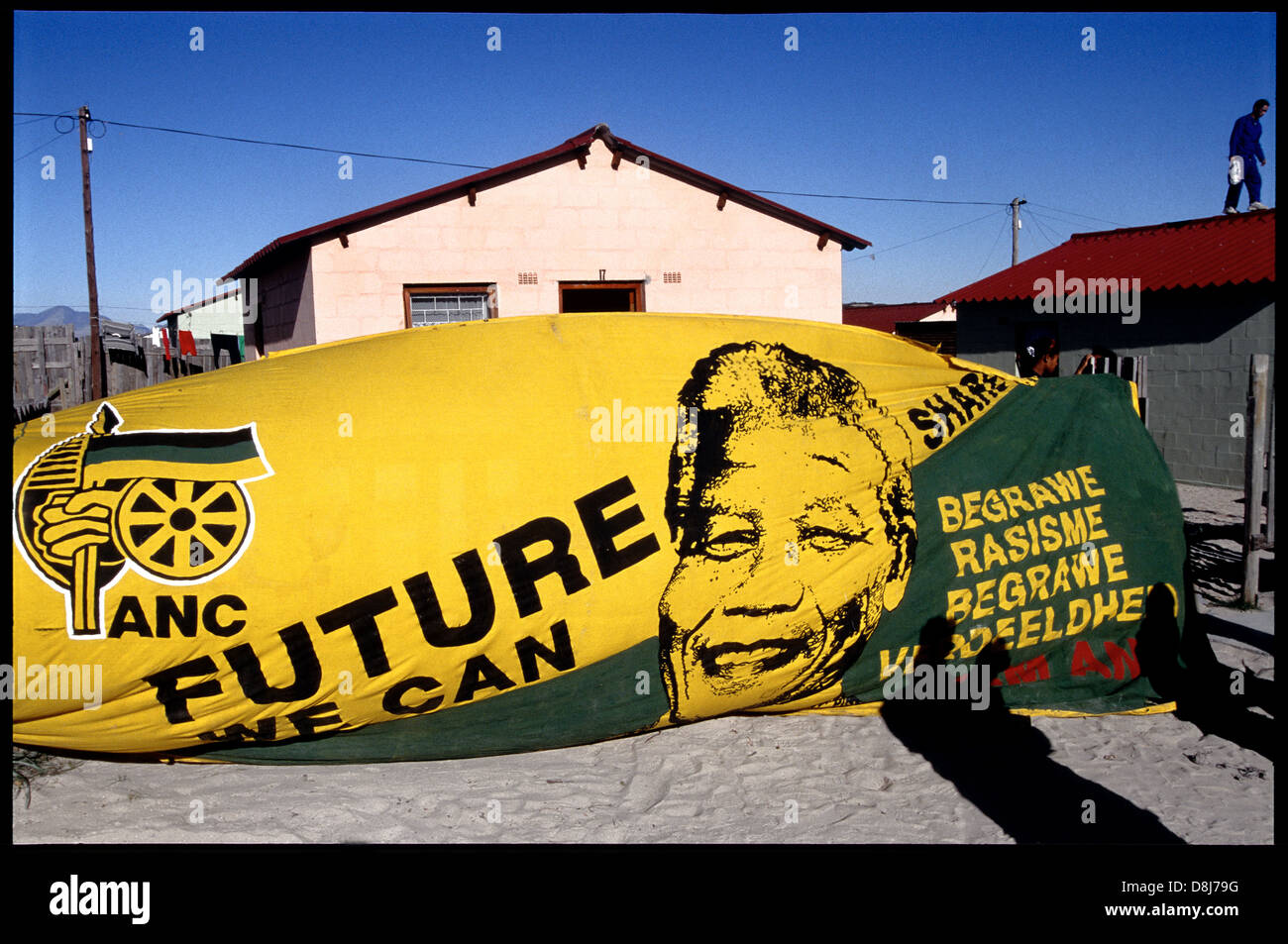 ANC, Nelson Mandela, ANC Wahl Kampagne Banner, Tafelsig, Mitchells ...