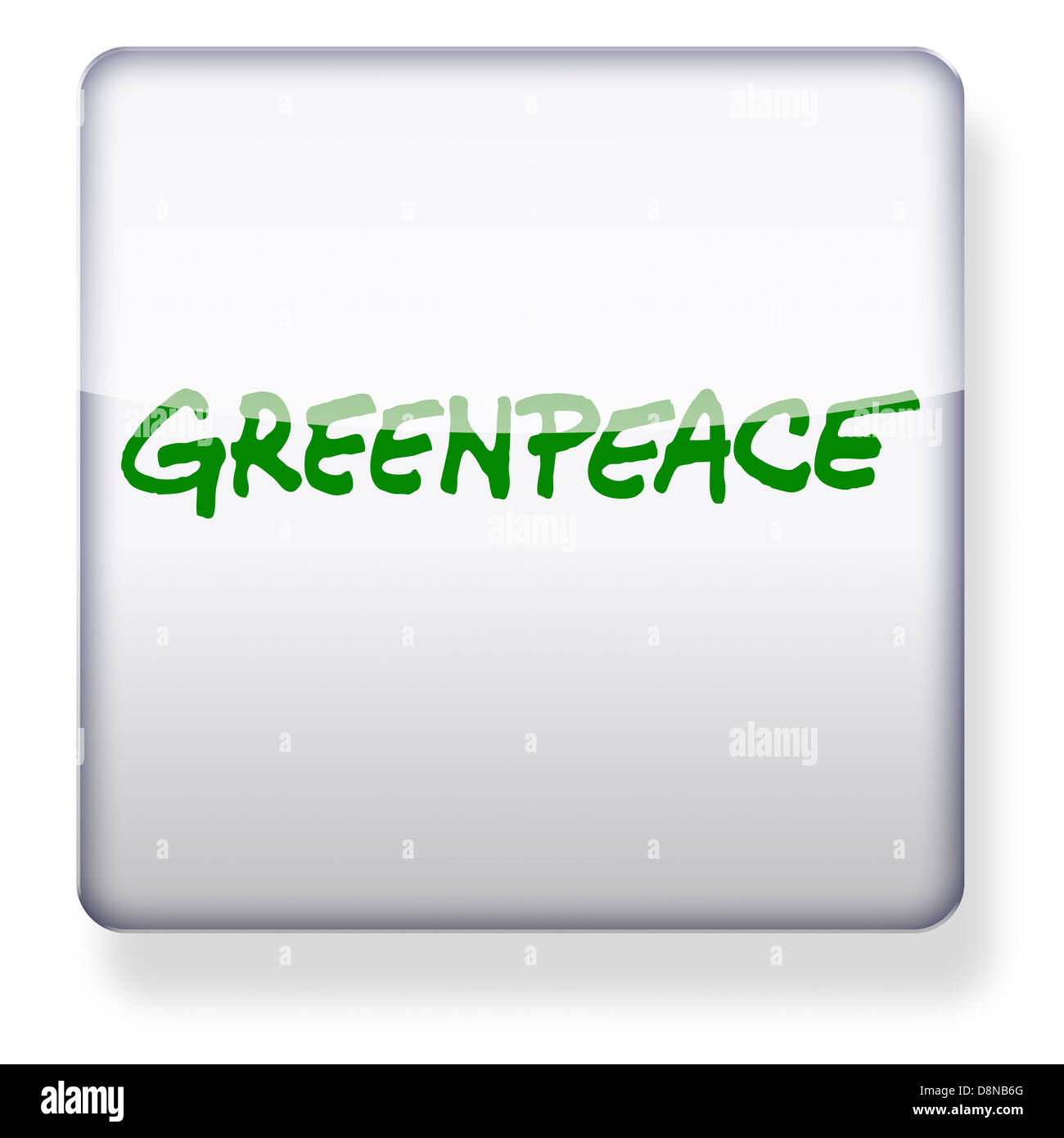Greenpeace-Logo als ein app-Symbol. Clipping-Pfad enthalten ...