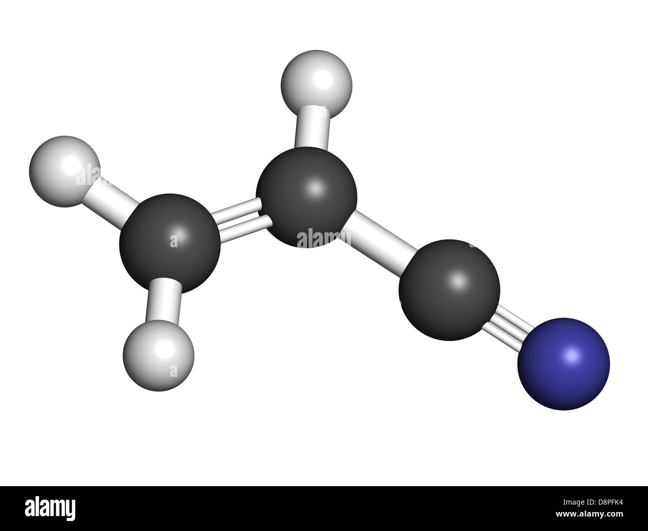 Acrylnitril-Molekül, Polyacrylnitril (PAN) und ABS-Kunststoff ...