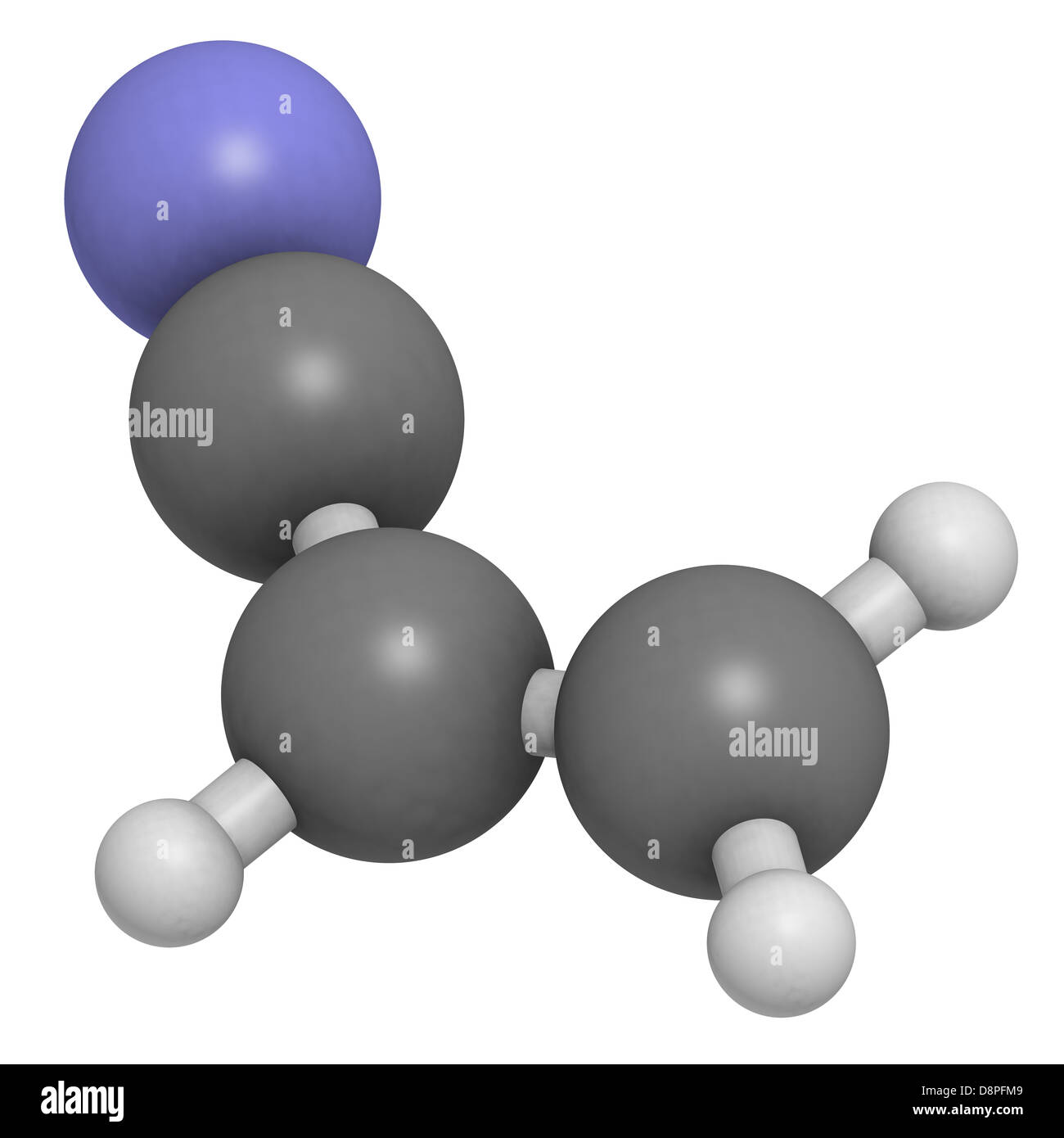 Acrylnitril-Molekül, Polyacrylnitril (PAN) und ABS-Kunststoff ...