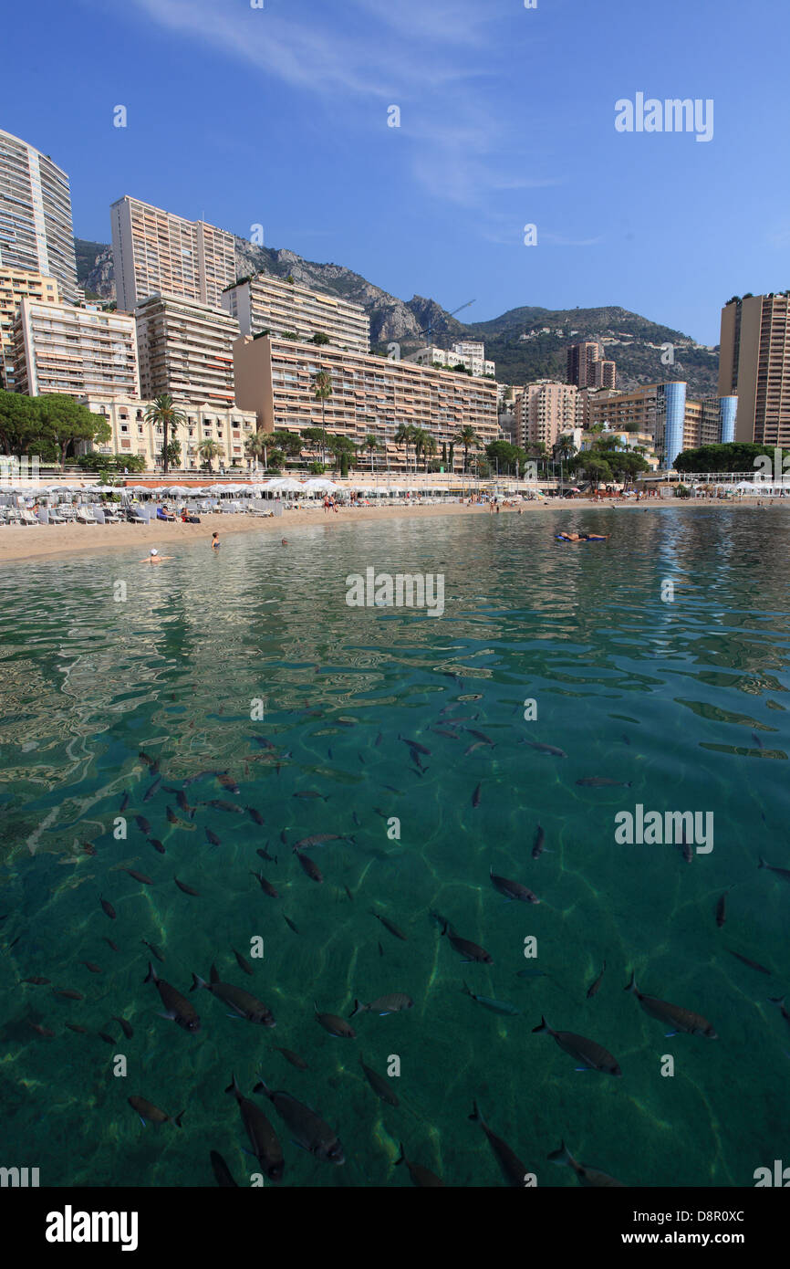 Larvotto Strand von Monaco Stockfotografie - Alamy
