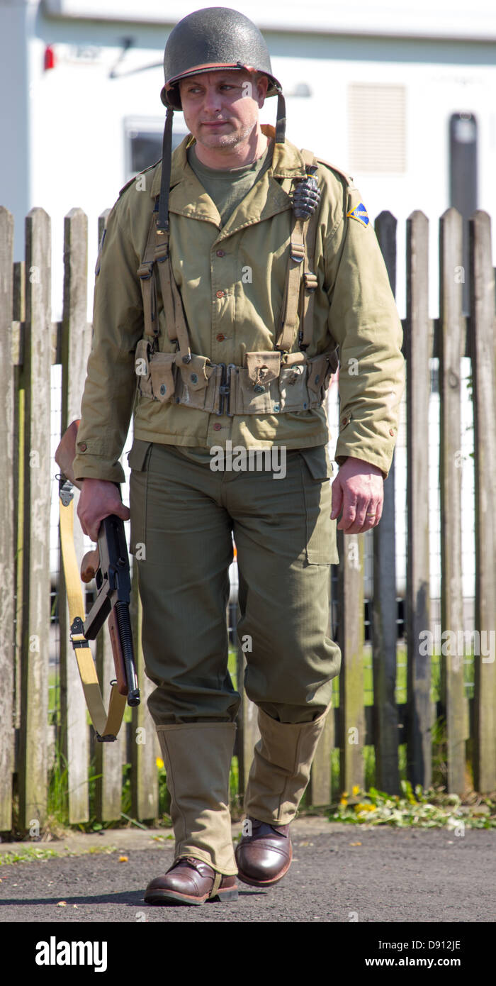 2. Weltkrieg Re-Enactor gekleidet in US-Armee bei der Ramsbottom 1940 ...