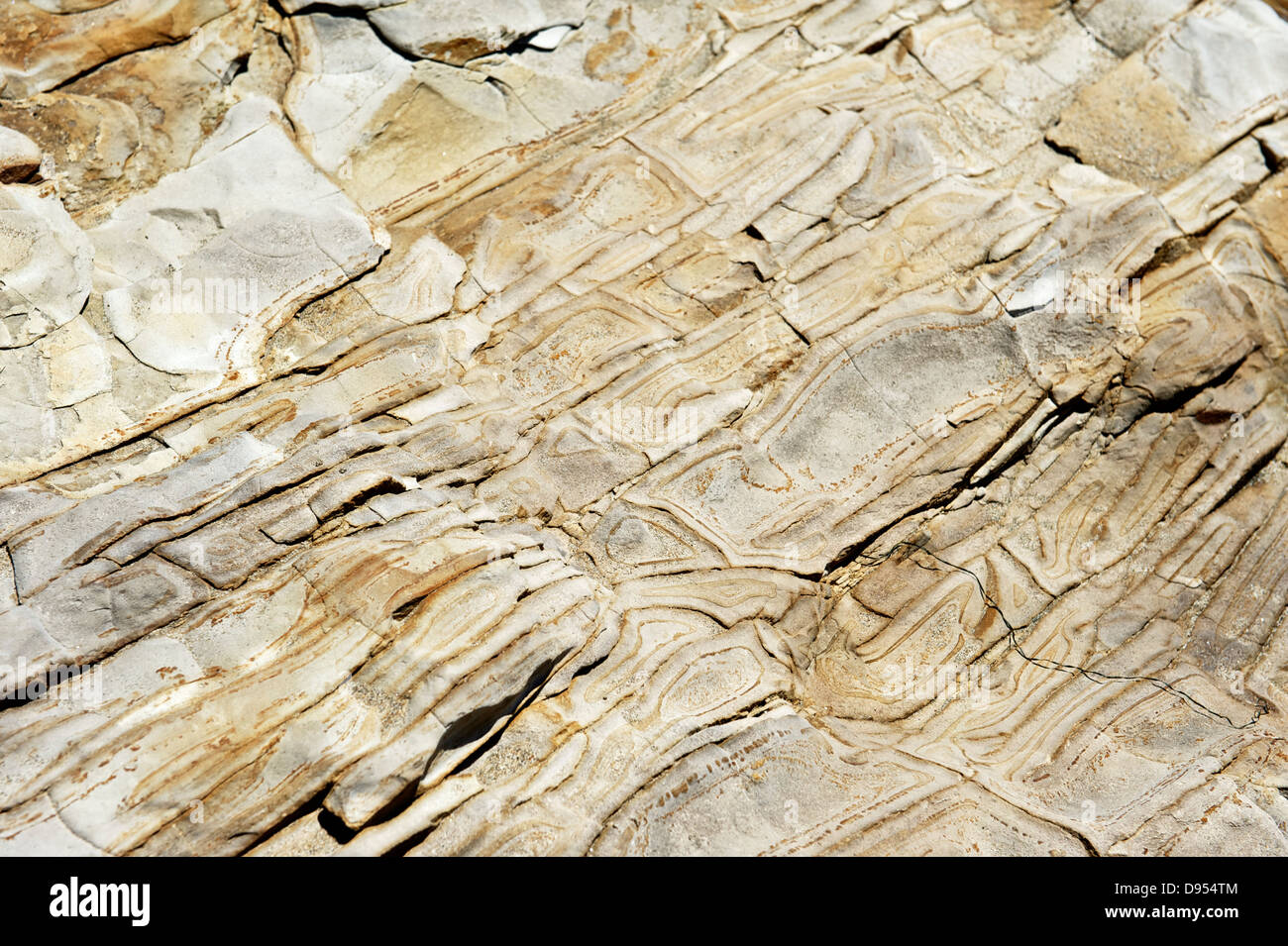 Santa Cruz-Tonstein, Erosion und Ablagerungen zeigen Stockfotografie ...