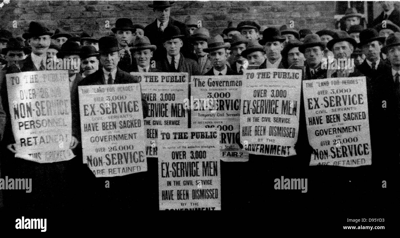 Arbeitslosigkeit in Großbritannien 1920-1923. Ex-Serivcemen ...