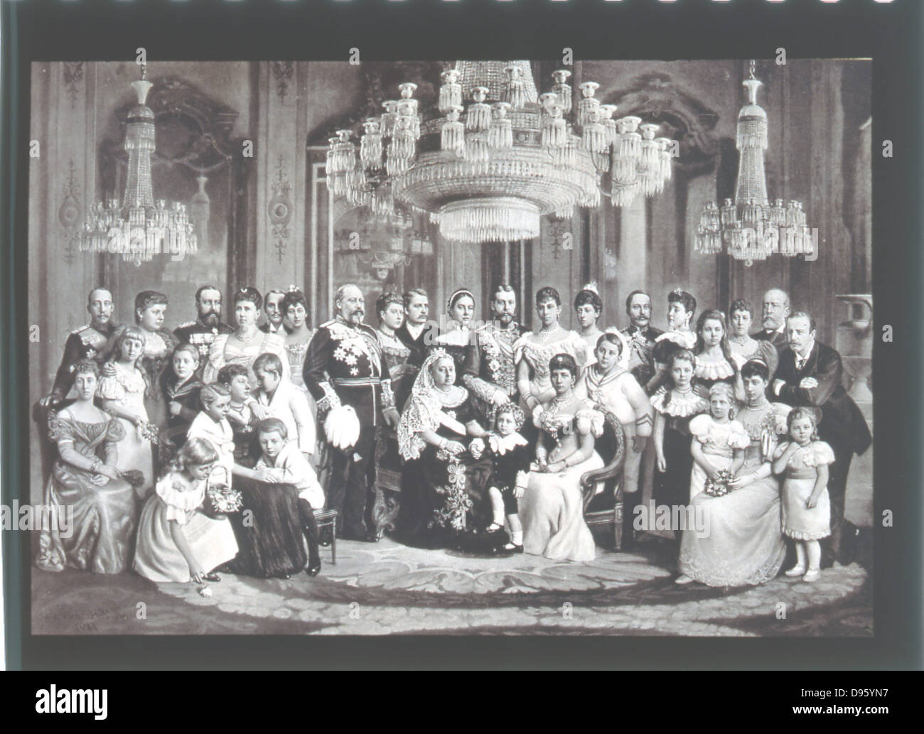 Britische königliche Familie und seine Verbindungen, 1897. Im Zentrum ... Britische königliche Familie und seine Verbindungen, 1897. Im Zentrum ...
