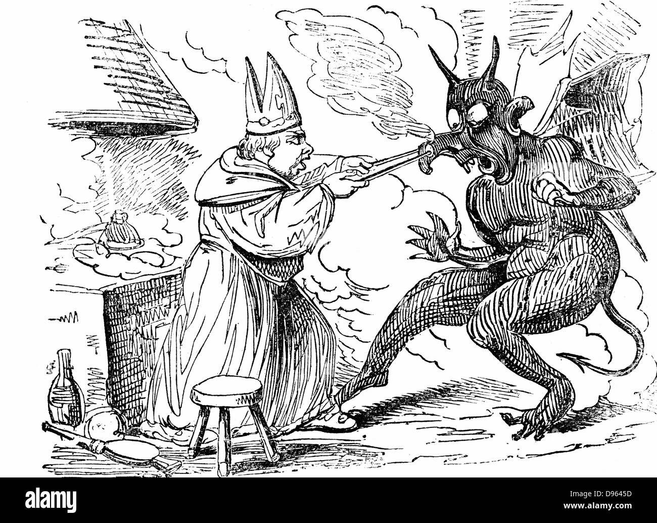 Patron saint of goldsmiths illustration of legend that dunstan -Fotos ...