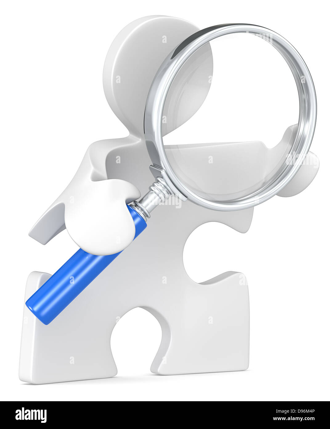 Puzzle-Menschen mit Lupe Stockfotografie - Alamy