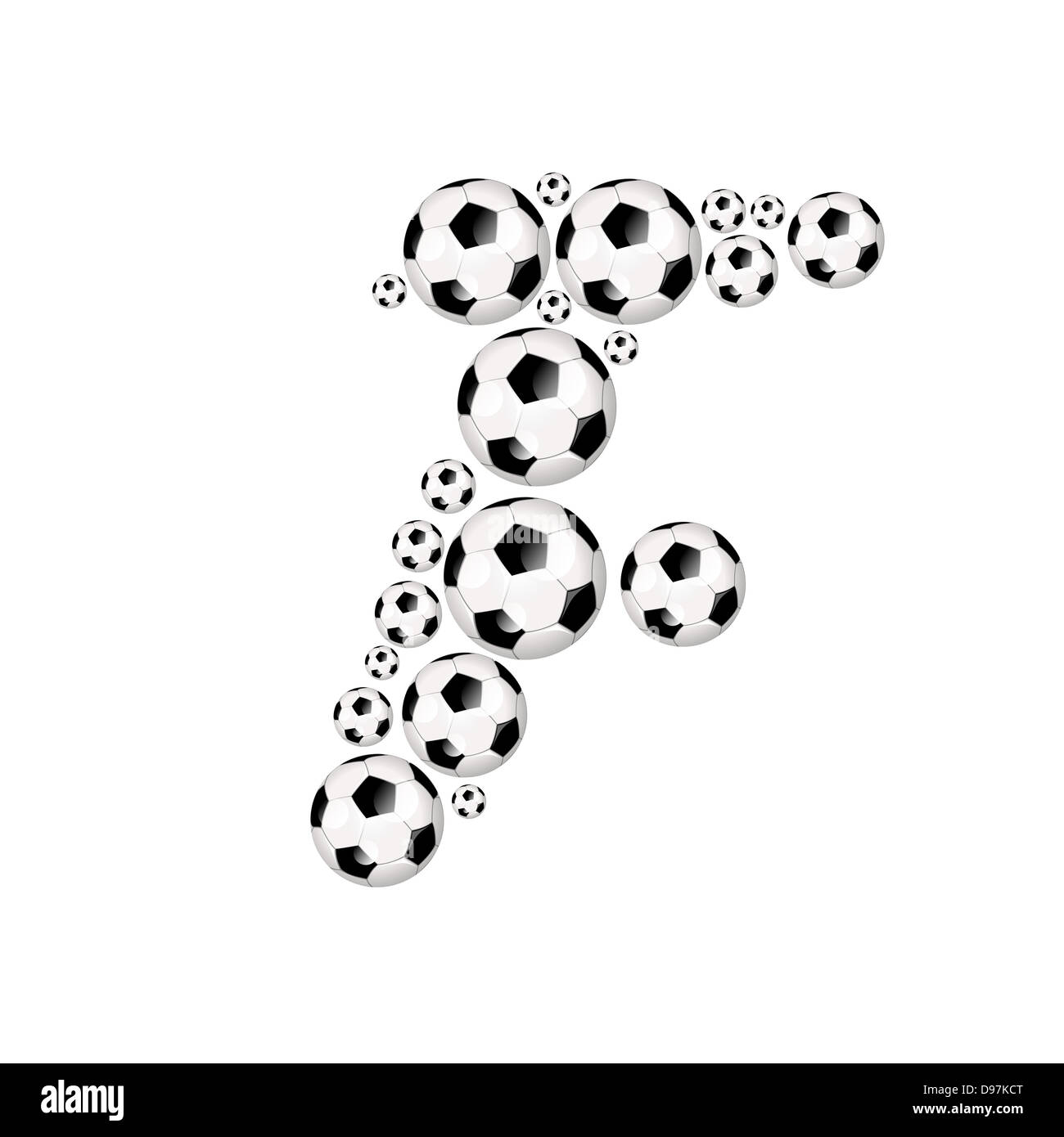 Fußball-Alphabet Buchstaben F Abbildung Ikone mit Fußball oder Fußbälle ...