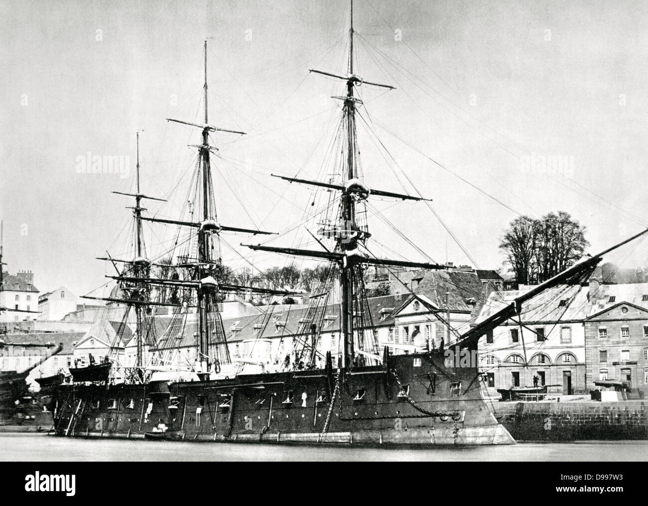 Französische gepanzerte "Ocean", der erste ihrer Klasse. In Brest ...