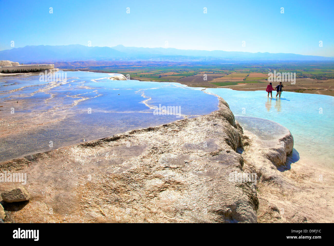 Weiße Travertin Terrassen in Pamukkale, UNESCO-Weltkulturerbe ...