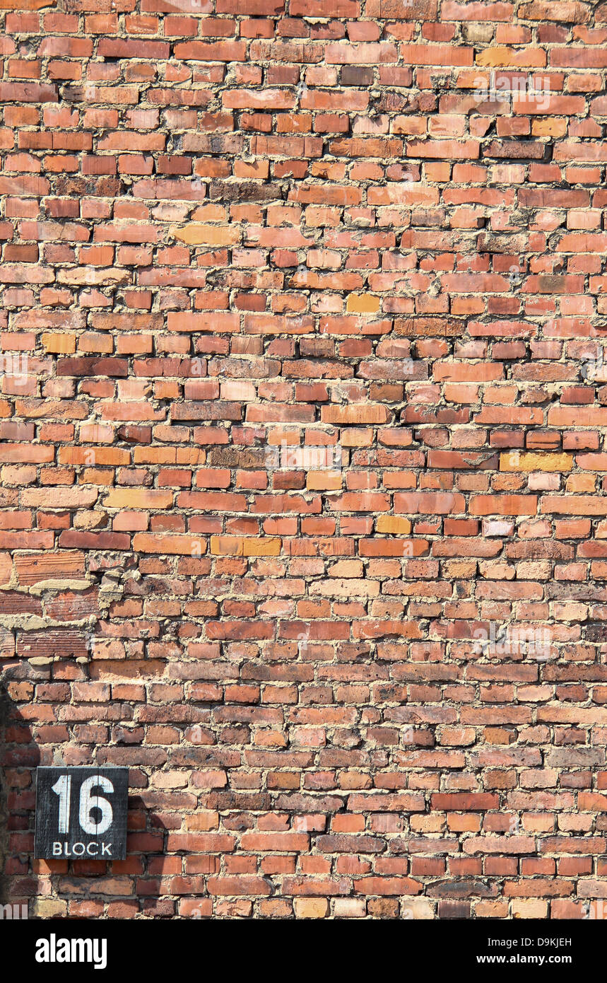 Wand des Blocks 16 im staatlichen Museum Auschwitz-Birkenau ...