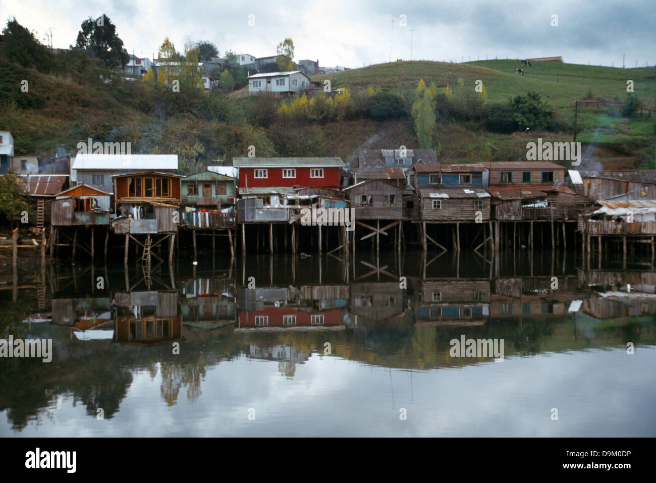 Chiloé Insel Chile Castro Häuser auf Stelzen (Polafitos) In Wasser ...