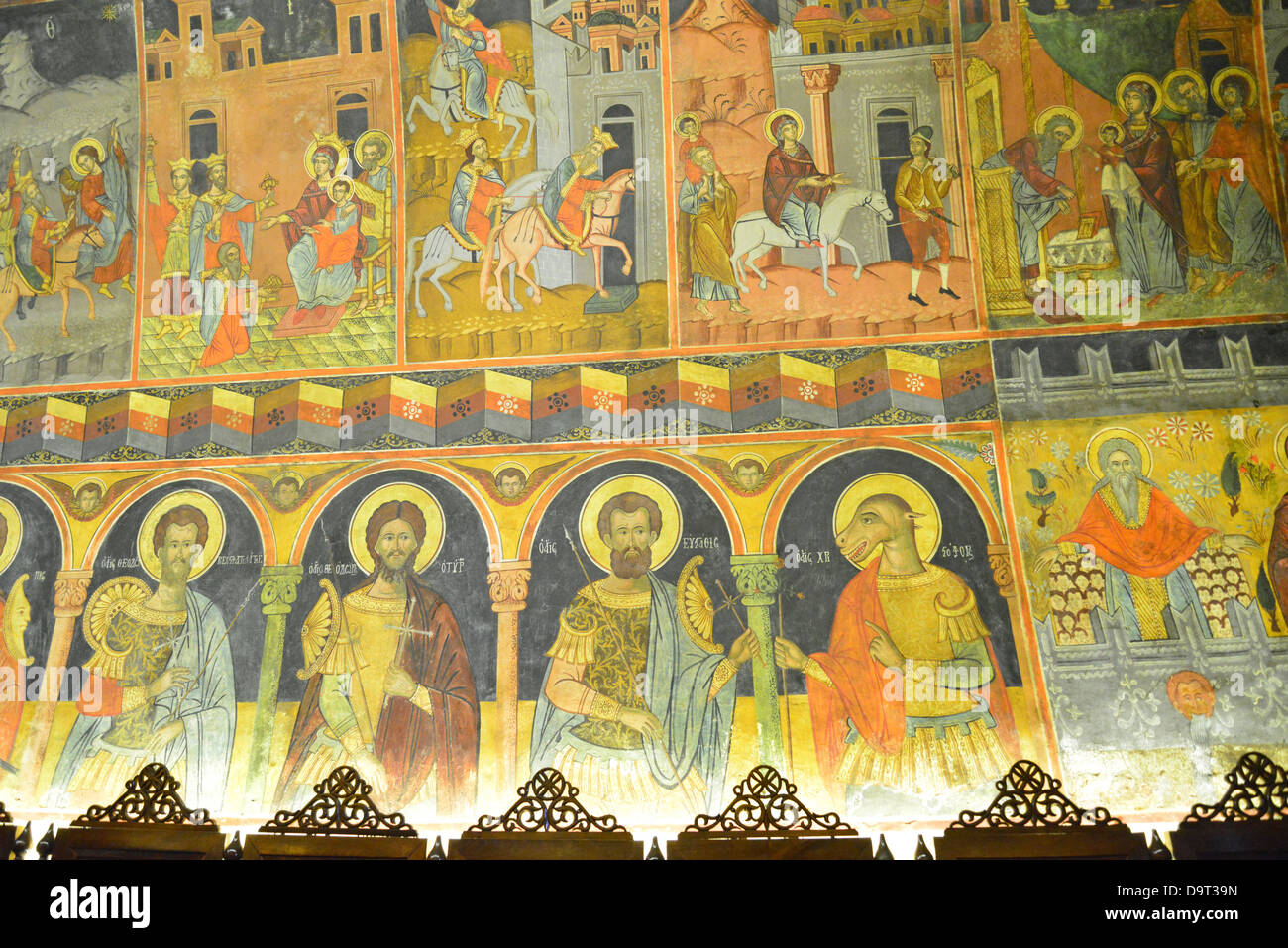 18. Jahrhundert Fresken im Inneren die byzantinische Kirche der Panagia, Lindos, Rhodos (Rodos ...